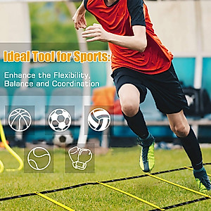 PACEARTH Agility Ladder - 12 Rung 20ft Agility Speed and Balance Training Ladder for Soccer Basketball Boxing Softball Footwork Sports Agility Training with Scale and Carry Bag