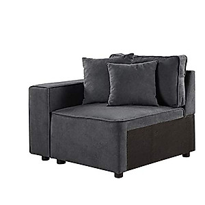 Acme Furniture Silvester Sectional, Gray Fabric