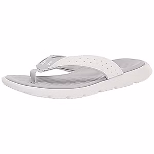 Under Armour Men's Ignite Pro Flip Flop, (100) White / Halo Gray / White, 9, US