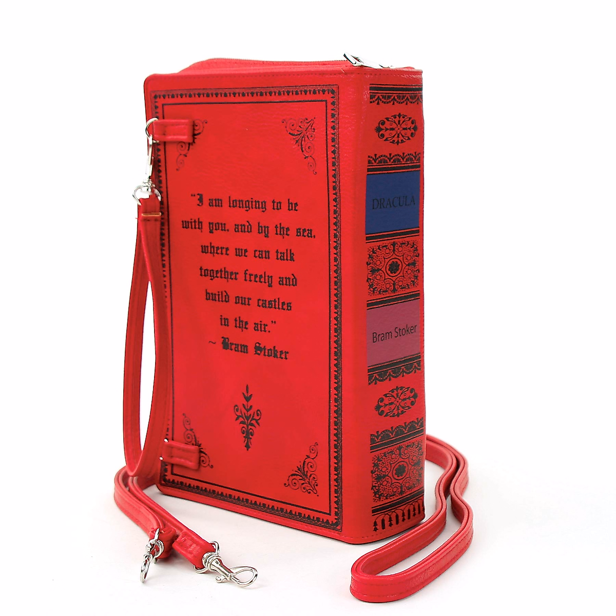 Dracula Book Cross Body Bag in Vinyl, Red