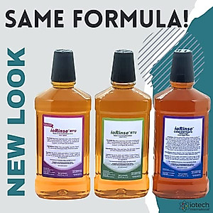 Iotech ioRinse Mouthwash - Get A Natural Clean - Alcohol Free, Fluoride Free - Superior Dental Cleaner for Teeth, Gums and Bad Breath - Green Apple (1 Liter Bottle)