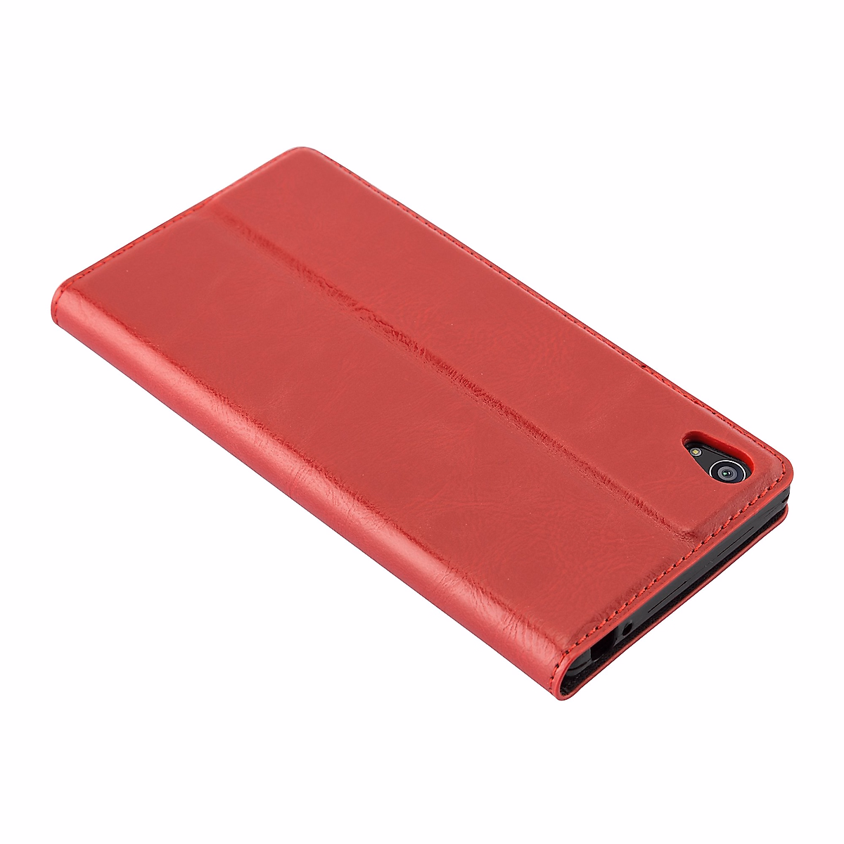 Cadorabo Book Case Compatible with Sony Xperia Z5 Premium in Apple RED - with Magnetic Closure, Stand Function and Card Slot - Wallet Etui Cover Pouch PU Leather Flip