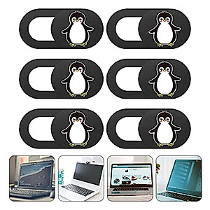 SOLUSTRE Laptop Computer 6 pcs Plastic Smartphone Privacy Adhesive Microphone Cute Animal Laptop Tablet Sliding Slide Webcam Pattern Computer Cover Notebook Lid Penguin for Web Patch Cartoon Laptops