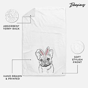 Inkopious Easter Chew Chew The French Bulldog Decorative Hand Towel Bathroom and Kitchen Decoration