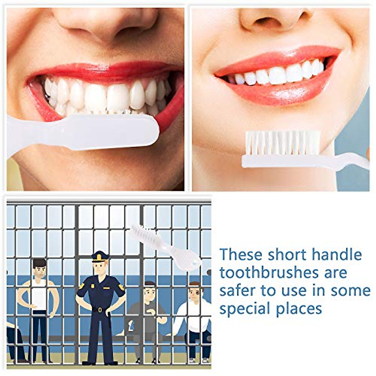 100 Pieces Handle Toothbrush Thumbprint Individually Packaged Security Toothbrush Bulk Toothbrush with Short Handle Soft Bristles, Portable Toothbrush Travel Toothbrush for Teeth Cleaning, Mini Size