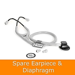 Stethoscope for Nurses, Doctors And Medical Students Single Head Cardiology Stethoscope Grey Tube Black Matt Finish Chestpiece