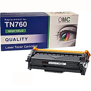 OMC Compatible TN760 High Yield Toner Cartridge Replacement TN-760 TN730 TN-730 for Use with Brother HL-L2325DW HL-L2390DW MFC-L2710DW MFC-L2750DW MFC-L2717DW DCP-L2550DW (1-Pack)