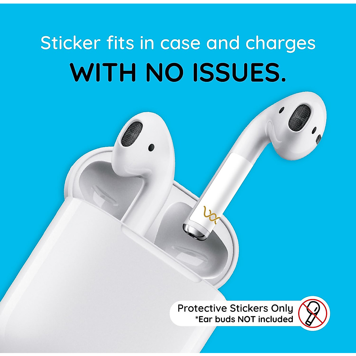 WaveBlock Classic, 2 Pair EarProtect Sticker for AirPods Classic 1st Generation, Harm Blocker for AirPods, 5G Shield Reduction, Fits in Case, Tested in FCC Certified Lab