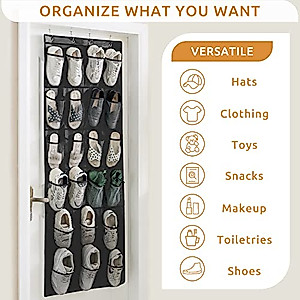YOUDENOVA Over the Door Hanging Shoe Organizer - 2 Pack, 22 Extra Large Mesh Pockets Shoe Storage Racks Holders Behind Closet Door with 4 Metal Hooks for Sneakers, High Heels, Slippers