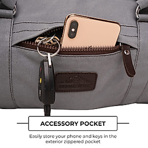 Mount Adams XL Yoga Mat Bag, 26" x 10" x 10", Extra Large Yoga Mat Carrier, Fitness Bag for Exercise Mat, Block, Straps, and Blanket, Canvas Gym Duffle Bag for Workout Accessories, Gray