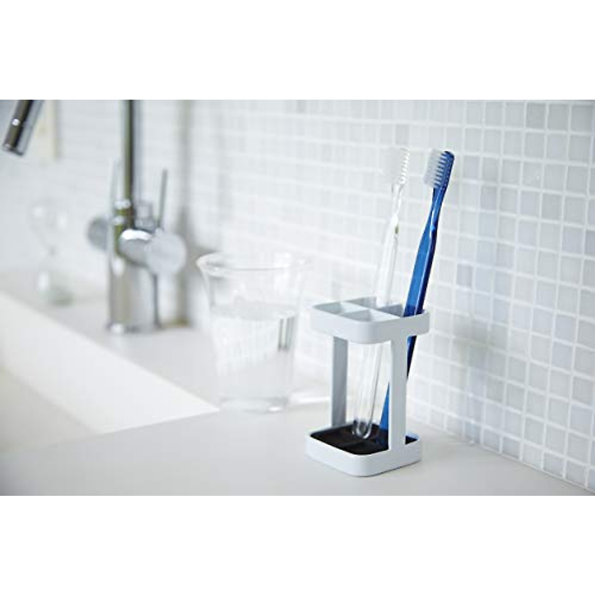 Yamazaki Home Tower Slim Toothbrush Stand – Bathroom Holder Organizer