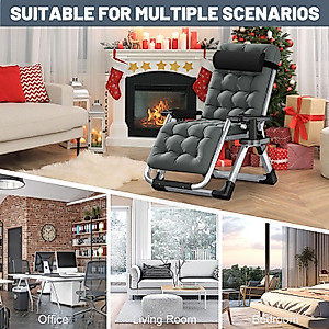 LILYPELLE Comfy Folding Chair, Folding Lounge Chair for Bedroom and Living Room, Folding Reclining Patio Chairs with Removable Cushion for Indoor Outdoor