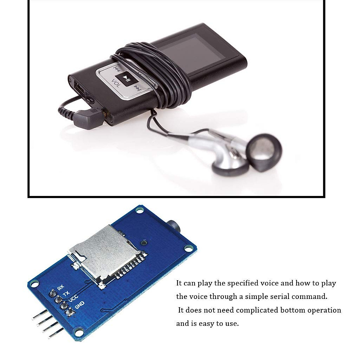 Ximimark 1Pcs YX5300 MP3 Music Player Module Voice Serial Port UART Control Module with TF Card Slot for Arduino/AVR/ARM/PIC