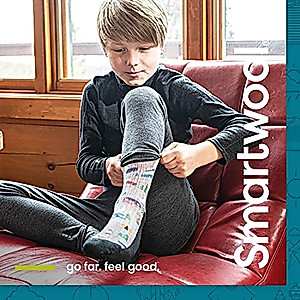 Smartwool Kids' Wintersport Ski Day Full Cushion Merino Wool Over The Calf Socks, Deep Navy, Large