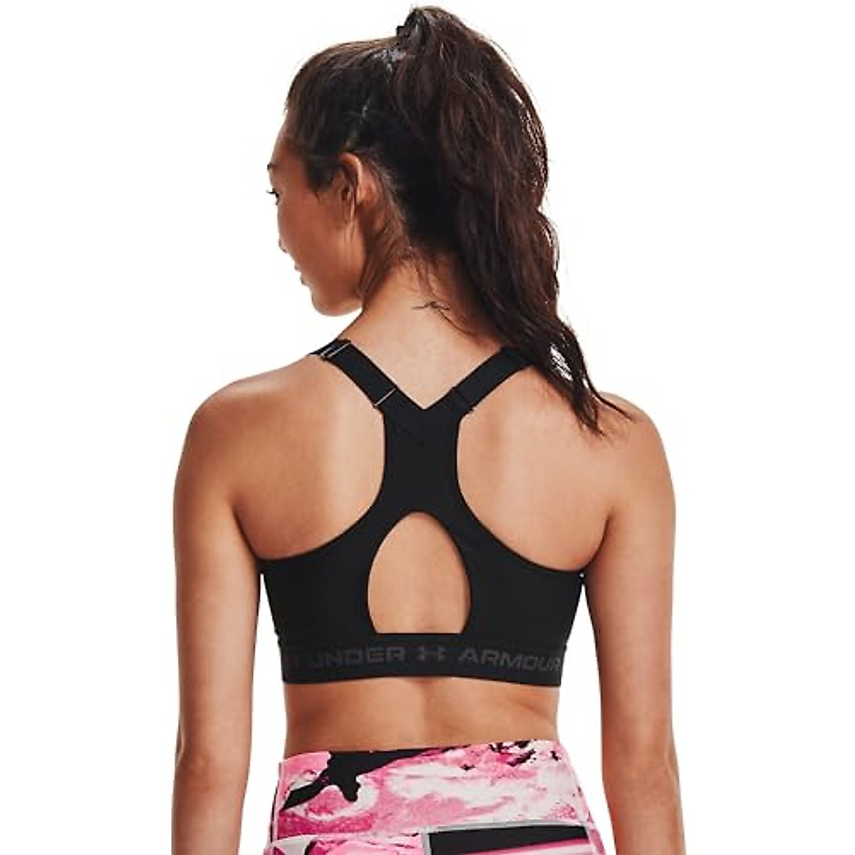 Under Armour Women's Armour High Crossback Zip Bra , Black (001)/Jet Gray , 36C