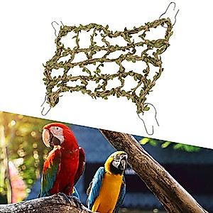 Pet Bird Climbing Rope Net, Perch Toy Decor Cotton Hemp Rope Ladder Small Animal Rope Net Ladder Small Animal Rope Net Bird Climbing Net for Birds and Hamsters