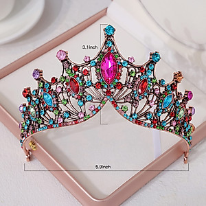 Kamirola Baroque Queen Crown,Rhinestone Wedding Bridal Crown and Tiaras Crystal Headband For Birthday Prom Pageant Party halloween… TR09 (Purple 13)