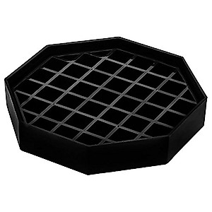 Chef's Supreme - 4" Black Plastic Octagon Drip Trays, Pack of 4