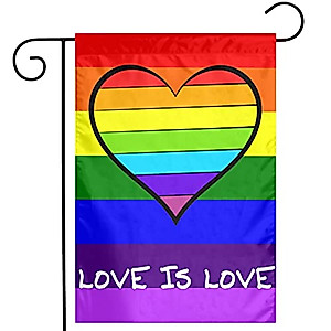 Love Is Love Rainbow Pride Garden Flags Vertical Double Sided Holiday Rainbow Flag Love Is Love Garden Flag Outside Decor For Home Yard Farmhouse 12×18 Inch