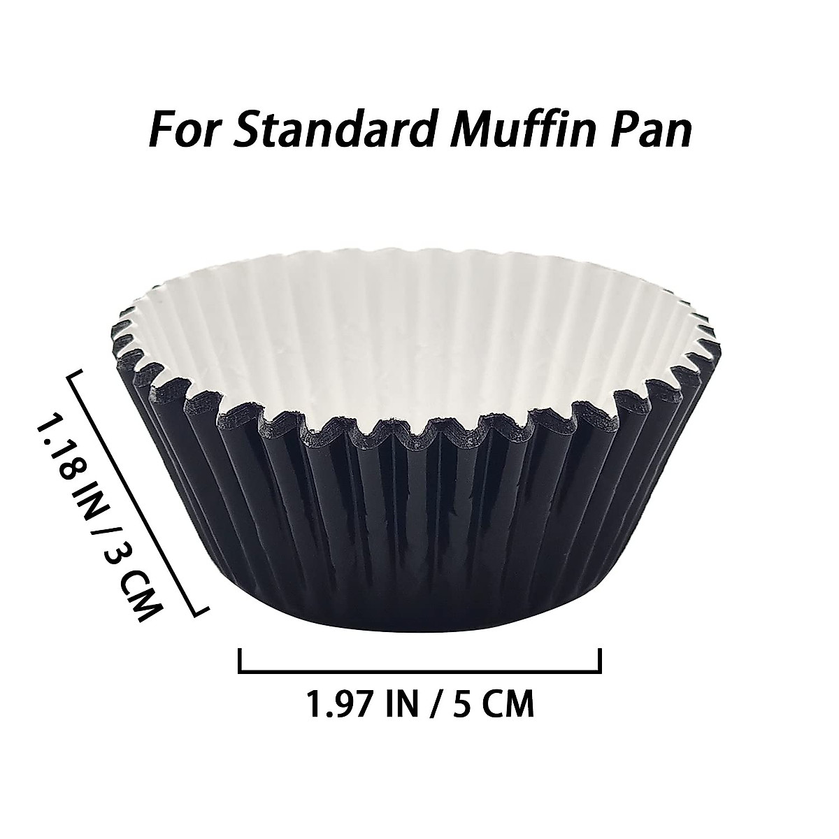 Bakehope Black Cupcake Liners 160-count, Standard Wrappers Muffin Baking Cups for Bakery & Home Use