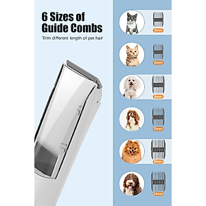 FIXR Dog Vacuum for Shedding Grooming, 12000pa Suction Dog Hair Vacuum, Pet Vacuum Grooming Kit with 2l Dust Cup, Low Noise, 3 Levels, 5 Grooming Tools