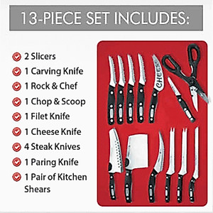 Miracle Blade IV World Class Professional Series 13 Piece Chef's Knife Collection - Ergonomic and Versatile Flash Forged Blades