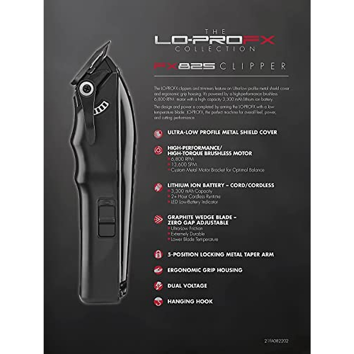BaBylissPRO Lo-ProFX High-Performance Low Profile Clipper, 1 ct.