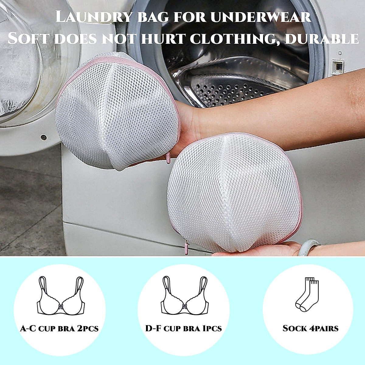 ZCYJHOT 2Pcs Underwear Laundry Bag with Zipper，Bra Washing Bag for Laundry Mesh，Honeycomb Mesh Laundry Bags for Delicates, Large Lingerie Wash Bag Pink(7.87in*7.87in)