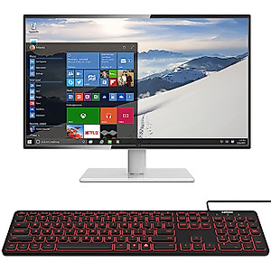 Arteck Backlit USB Wired Full Size Keyboard with Media Hotkey for PC and Laptop