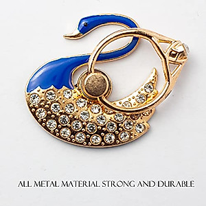 [2 Packs] Swan Glitter Bling Bling Phone Ring Holder, Sparkle Phone Ring Grip Artificial Diamond Stand,Rhinestone Cell Finger Ring for Phones,Pad