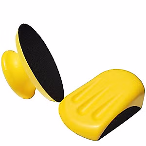 Tockrop 2 Pack 5 Inch Hand Sanding Blocks Round and Mouse-Shaped for 5 Inch Hook and Loop discs Ideal For Wood Furniture Restoration Home Arts and Crafts