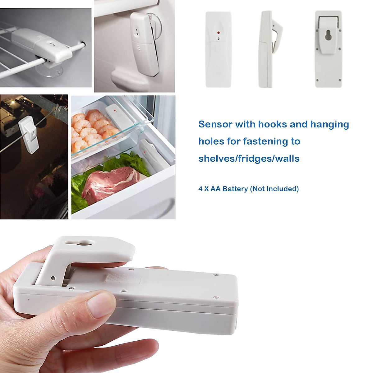 Refrigerator Thermometer, Wireless Digital Fridge Freezer Thermometer with Audible Alarm, Max/Min Temperature Display and 2 Sensors for Home Restaurants Kitchen