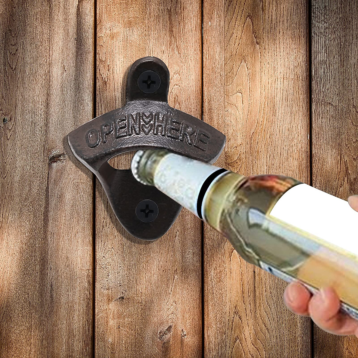 15Pcs Cast Iron Bottle Openers, Wall Mount Beer Bottle Opener, Vintage Rustic Bar Beer Opener Rustic Beer Cap Opener with Mounting Screws for Kitchen Cafe Bars (Arrow)