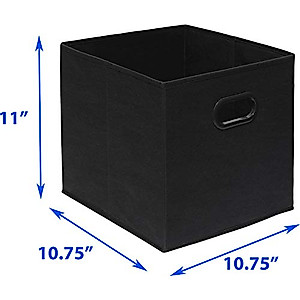 6 Pack - SimpleHouseware Foldable Cube Storage Bin with Handle, Black