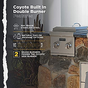 Coyote Built-In Double Side Burner, Natural Gas - C1DBNG