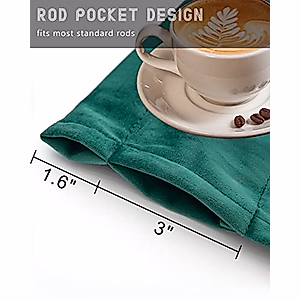 SMILETIME Emerald Green 95in Long Velvet Curtains with Rod Pocket Thermal Insulated Soft Privacy Room Darkening Velvet Drapes for Bedroom and Living Room, Set of 2 Panels, 42 x 95 Inches Long