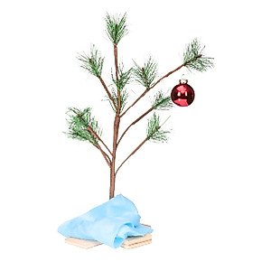 ProductWorks 18-Inch Peanuts Charlie Brown Christmas Tree with Linus Blanket