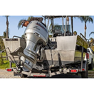 Rhino USA Retractable Transom Tie-Down Straps (2-Pack) - 3,000lb Guaranteed Max Break Strength, Heavy Duty 2" x 43" Marine Trailer Tie Downs for Boat, Jet Ski, Seadoo and More!