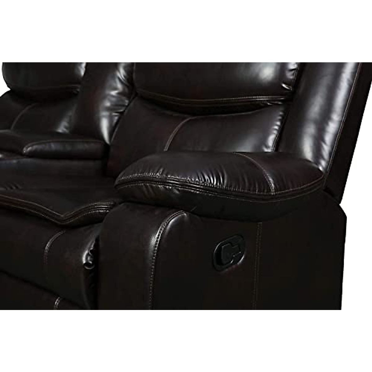Blackjack Furniture Marsden Modern Leather Air Reclining Living Room Sectional, Brown