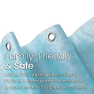 LiBa Plastic Shower Curtain Liner, Heavy Duty 8G Shower Liner for Bathroom, Waterproof Vinyl Shower Curtain, 3 Magnets, Rustproof Mental Grommets - 3D Aqua Circle Pattern, 72x72