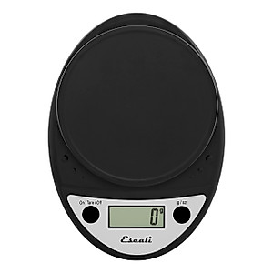 Escali Primo Digital Food Scale Multi-Functional Kitchen Scale and Baking Scale for Precise Weight Measuring and Portion Control, 8.5 x 6 x 1.5 inches, Black