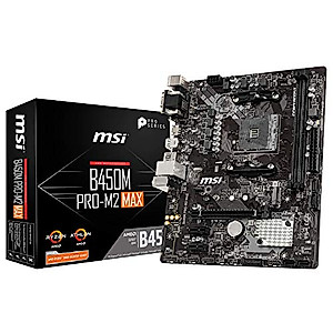 MSI ProSeries AMD Ryzen 1st and 2ND Gen AM4 M.2 USB 3 DDR4 D-Sub DVI HDMI micro-ATX Motherboard (B450M PRO-M2 Max) (B450MPM2MAX)
