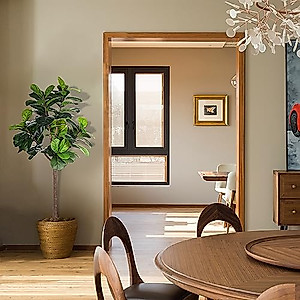 ​Realead 5ft Fiddle Leaf Fig Tree Artificial - Large Fake Fig Leaf Tree with 78 Leaves - Tall Faux Plants in Plastic Nursery Pot for Modern Home Office Living Room Indoor Decor