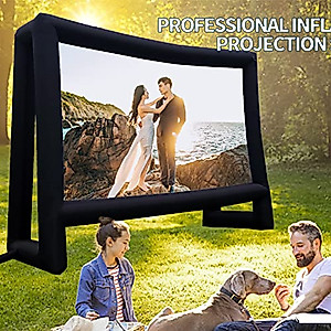 26 ft Inflatable Movie Screen Outdoor Incl Blower - Front and Rear Projection - Portable Blow Up Projector Screen for School, Churches, Grand Parties, Backyard Pool Fun