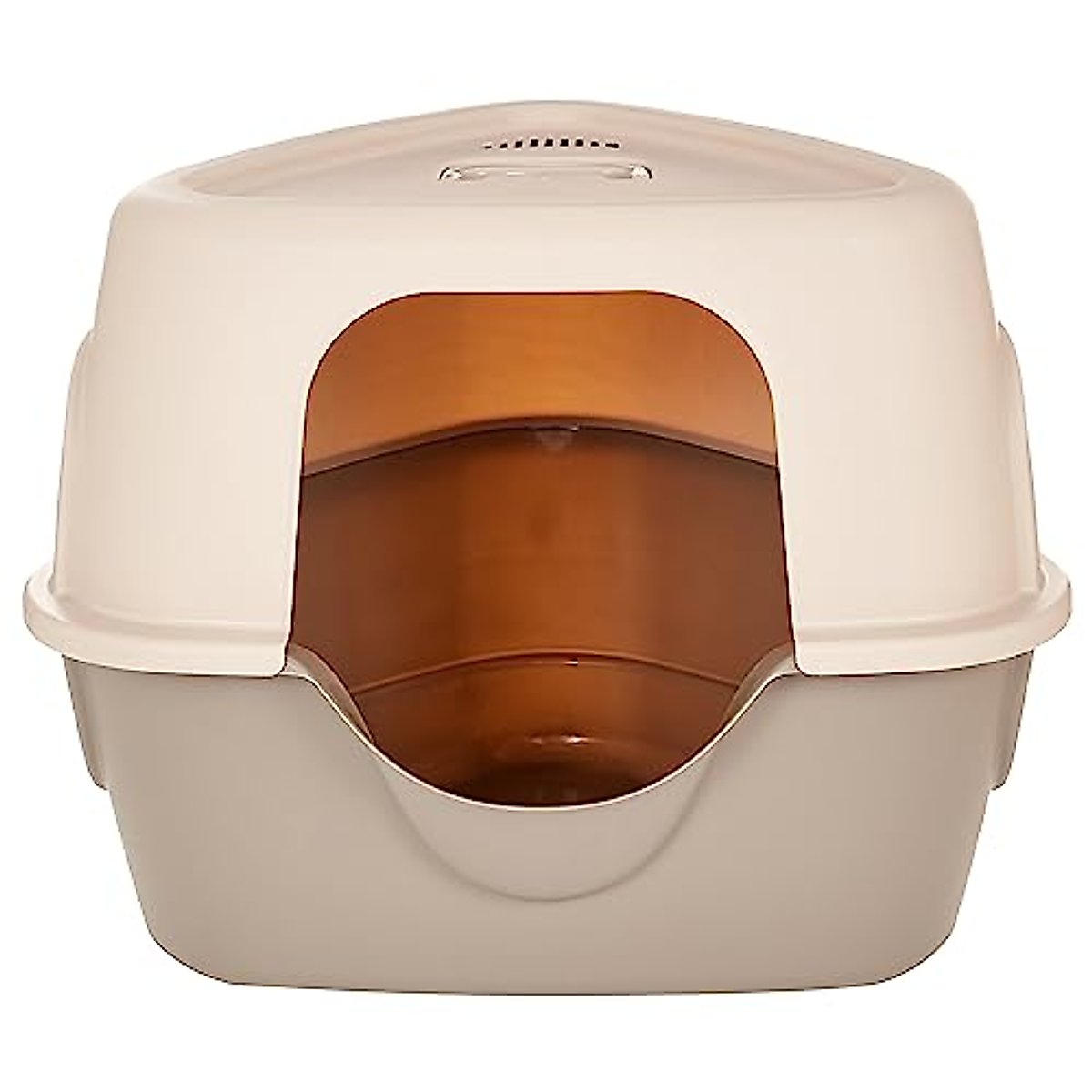 Amazon Basics No-Mess Hooded Corner Cat Litter Box, Triangle, Charcoal, 26 in x 20 in x 23 in