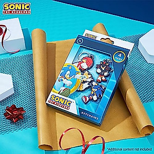 Sonic The Hedgehog Keyrings for Kids Knuckles Shadow Tails Rubber Boys Keyrings Collectables 4 Pack Mini Figures Keychain Set Gamer Gifts for Boys