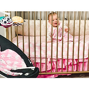 BaeBae Goods Fitted Baby Crib Sheets for Girls, 3 Pack, Soft and Breathable Jersey Cotton, Pink and White, Cute Girly Nursery Mattress Bedding, Universal Fit