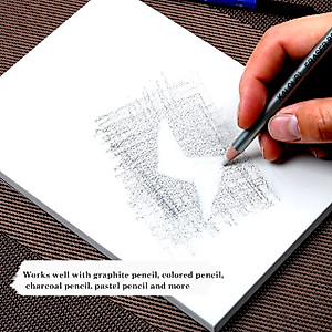 KALOUR Detail Eraser Pencil - 6pc Eraser Pencils with Brush and 2pc Sharpener,Erasing Small Details or add Highlights for Sketching, Charcoal Drawings. Fine Detail Eraser for Beginners & Artists