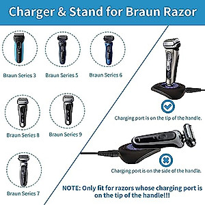 Braun Shaver Charger and Charging Stand for Braun Series 9 8 7 5 3 6, Charger Base for Braun S3 S6 S7 S8 S5 S9 Electric Razor Replacement Braun Trimmer Charging Dock