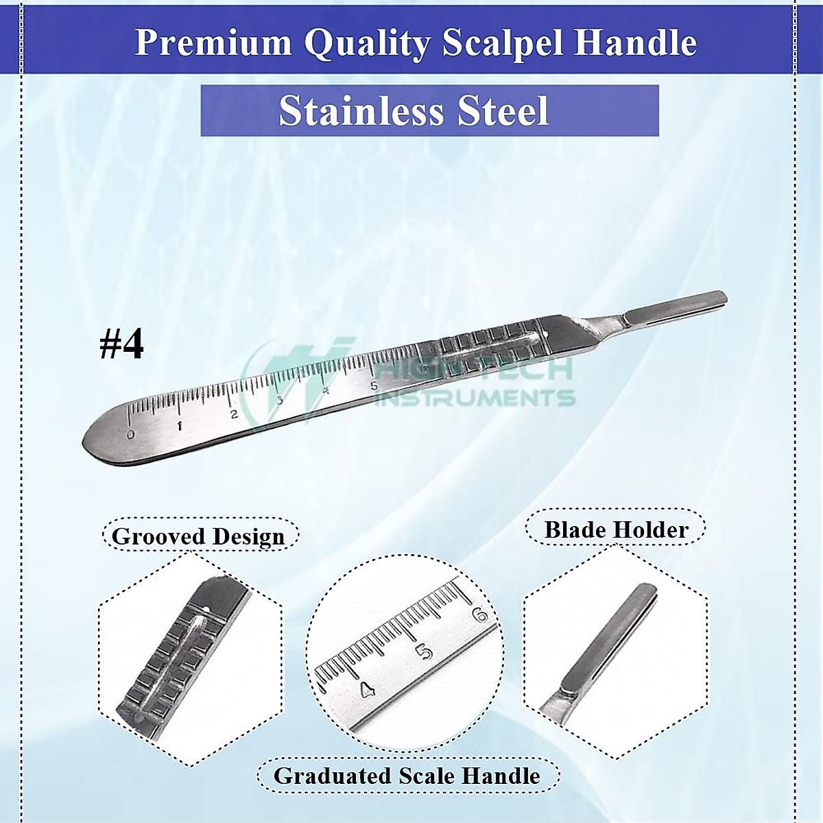 100 Pcs Box Surgical Sterile Blades #25 Made of High Carbon Steel With Stainless Steel Scalpel Handle Knife #4 Graduated Use for Biology Lab Anatomy, Cutting, Med Student, Sculpting, Repairing